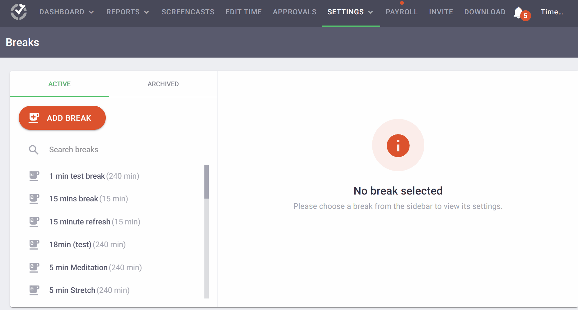 How to Configure and Use Breaks